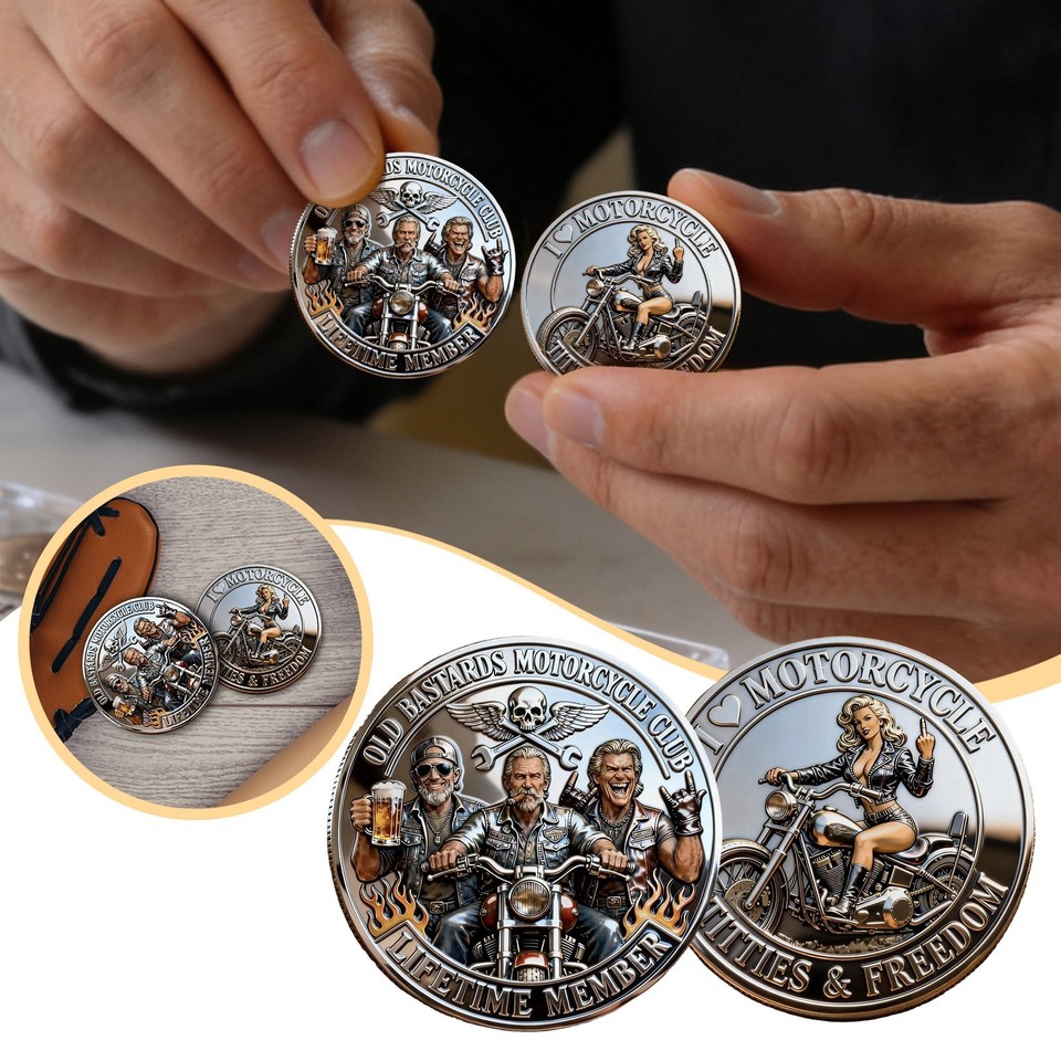 Old Bastards Motorcycles Club Commemorative Coin, Funny Motorcycle Club ...