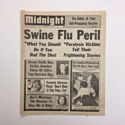 Midnight Magazine Tabloid Newspaper 1977 Sophia Loren Jimmy Hoffa JFK ...