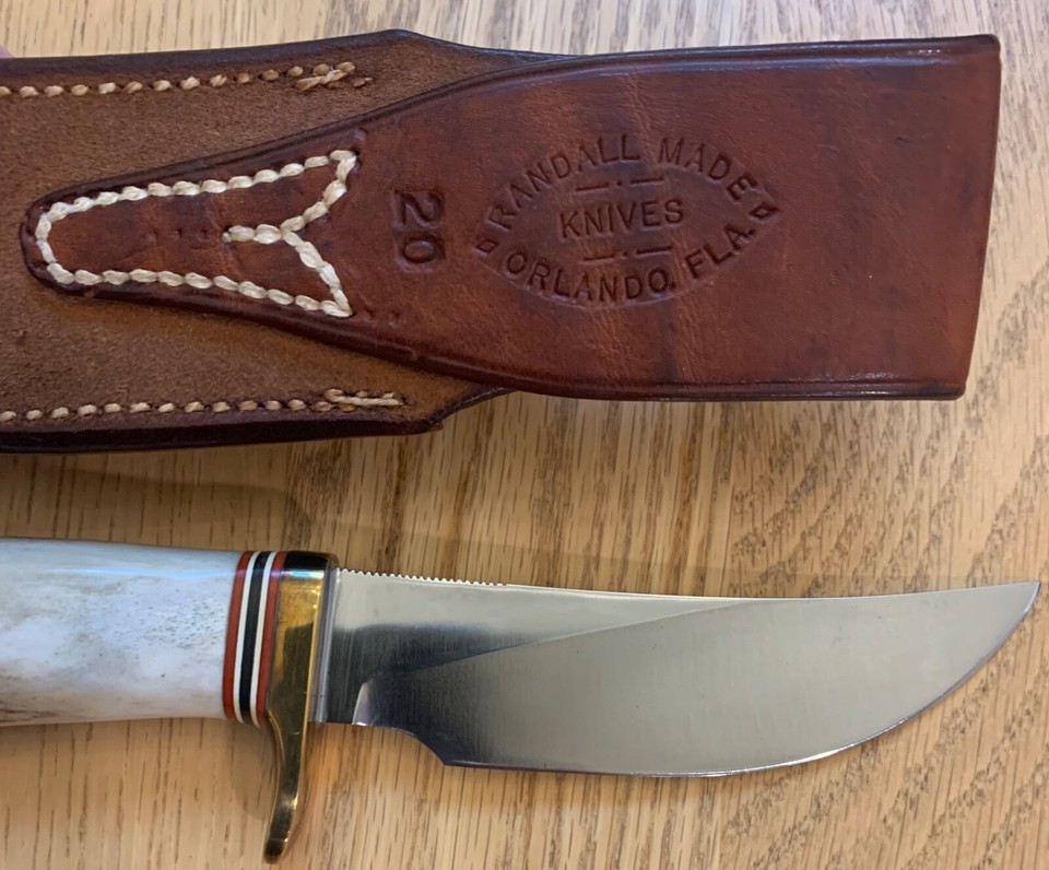 BEAUTIFUL RANDALL STAG #20 4 1/4" KNIFE W/ ROUGH BACK SHEATH | eBay