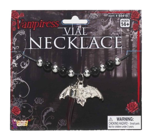 VAMPIRE BLOOD VIAL NECKLACE ADULT HALLOWEEN COSTUME ACCESSORY GOTHIC ...