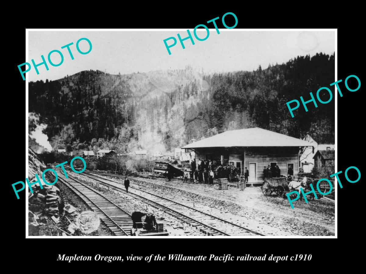 OLD 8x6 HISTORIC PHOTO OF MAPLETON OREGON THE RAILROAD DEPOT STATION ...