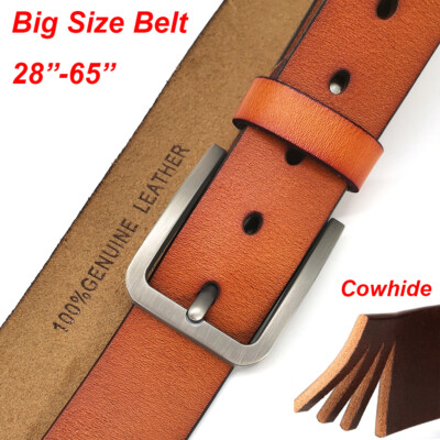 Super Long Size 105-160cm Classic Casual Mens Belt 100% Genuine Leather ...