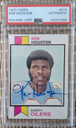 1973 Topps Football Ken Kenny Houston signed autograph card HOF Oilers ...