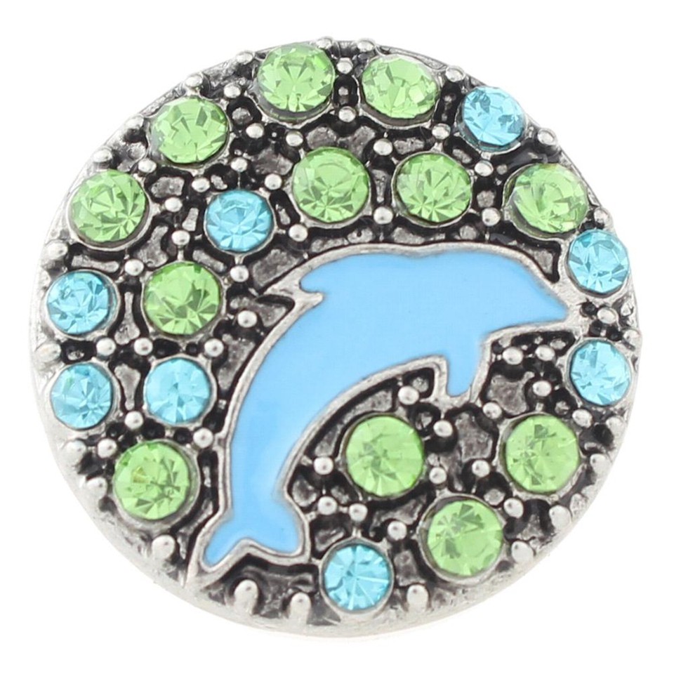 Dolphin Snap Jewelry Ginger Charm 18MM 20MM Blue Sea Ocean Animal ...
