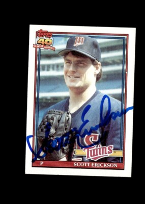 Scott Erickson 1991 Topps Twins authentic autographed card | eBay