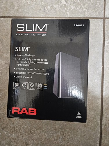 RAB Lighting SLIM LED Bronze Wall Pack Field Adjustable 26W 3000K/4000K ...