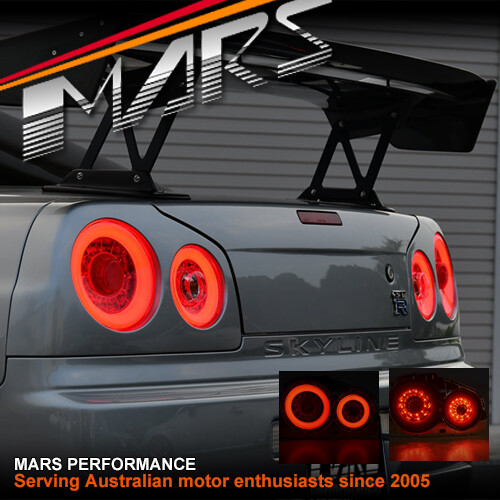 R35 GTR Style LED 3D Stripe Tail Lights for Nissan R34 Skyline Coupe ...
