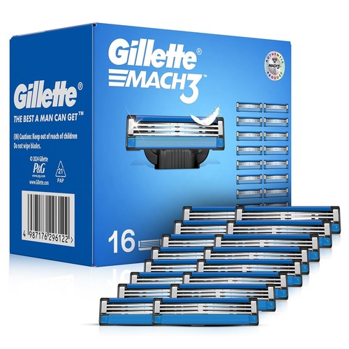 Razor Cartridges |Pack Of 16 |Gillette Mach3 Shaving 3-Bladed |Super ...