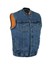 Men's Blue Denim Motorcycle Concealed Carry Vest w/Collar - ALL SIZES ...