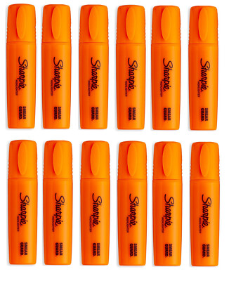 Stylo Surligneur Fluo XL Sharpie 3 Lames Pointe Biseautée 12 Pack ...