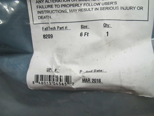 FallTech 8209 Adjustable Web Restraint Lanyard 6' for sale online | eBay