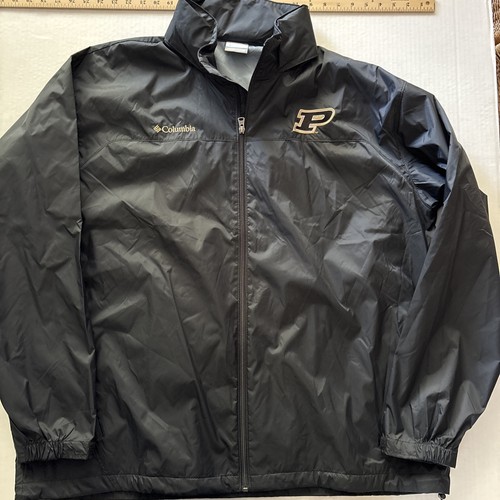 Columbia Purdue Boilermakers Mens XXL Jacket Full Zip Black Packable ...