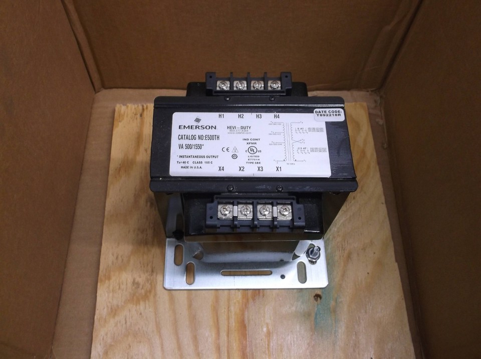 E500TH Emerson NEW In Box Transformer 500VA 240/480V Primary, 120/240V ...