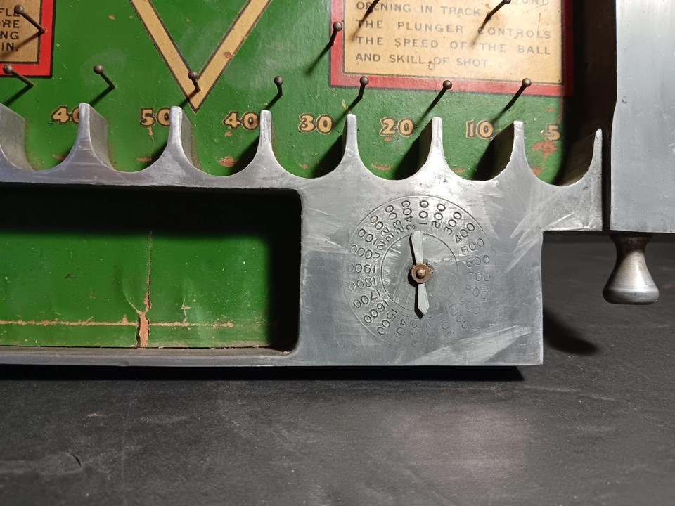 VINTAGE 1930s GOTTLIEB BAFFLE BALL PINBALL ARCADE GAME - PLUNGER PULLS ...