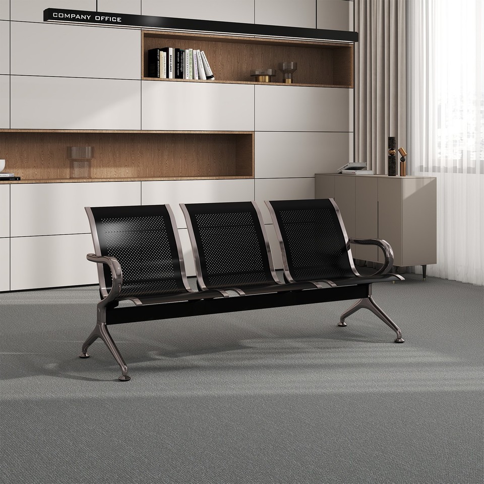 Waiting Room Chairs - 3 Seat Office Guest Reception Chairs for Bank ...