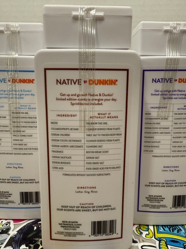 🍩 NEW! Native DUNKIN Variety pack Body Wash 18 fl oz LIMITED EDITION ...