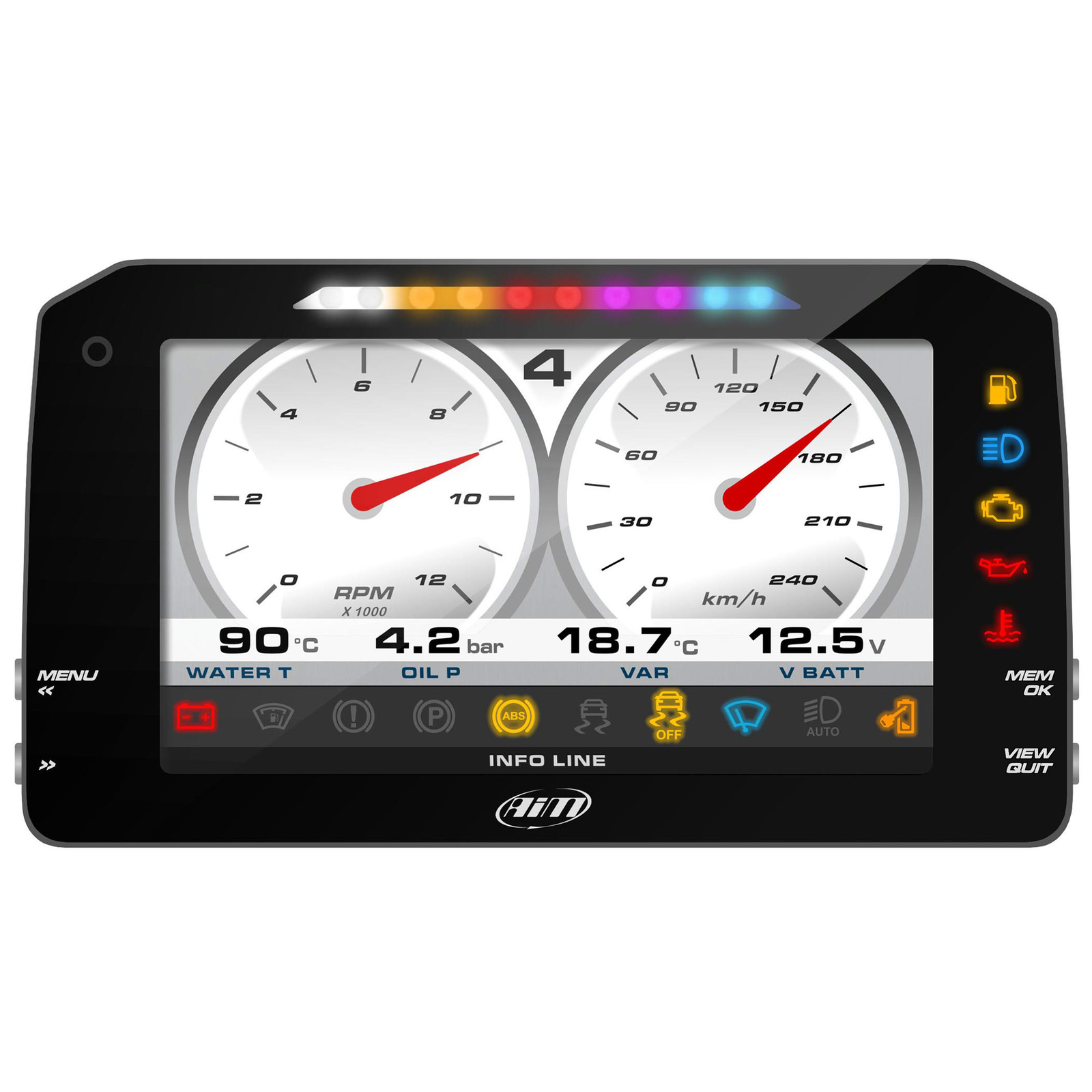 AiM MXP 1.3 Strada IVA Dash Kit (6 Inch TFT Colour Display) OBDII ...