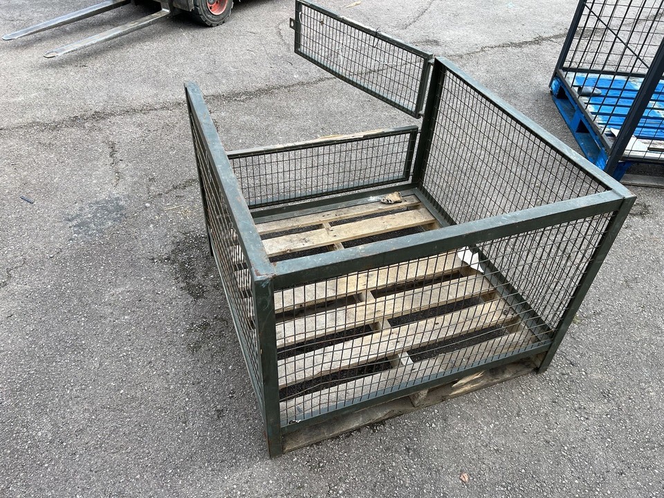 Stackable Metal Stillage, Caged Bins, heavy USA Pallet Size with swing ...