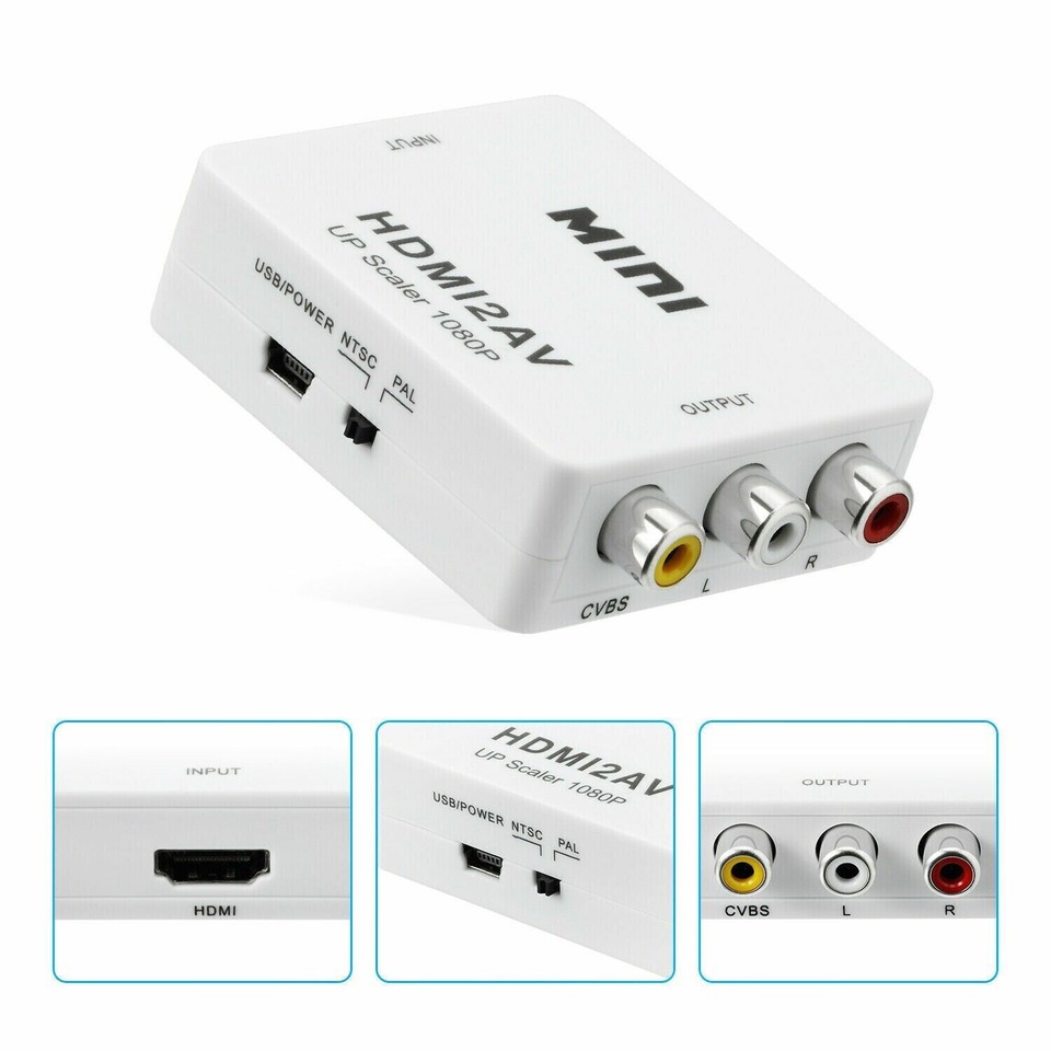 HDMI2AV Mini Converter HDMI To AV Adapter HDMI to RCA 1080P HD Video ...