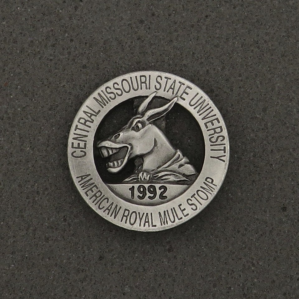 1992 Central Missouri State University American Royal Mule Stomp Pin ...