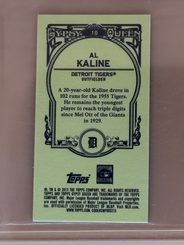 2013 Topps Gypsy Queen Mini Al Kaline (Batting Action) #10 HOF | eBay