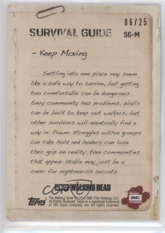 2016 The Walking Dead Survival Box Guide Rotten 6/25 Rick Grimes Keep Moving a4e | eBay