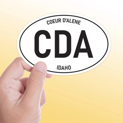 Coeur d'Alene Idaho White Oval Sticker - CDA ID Decal | eBay