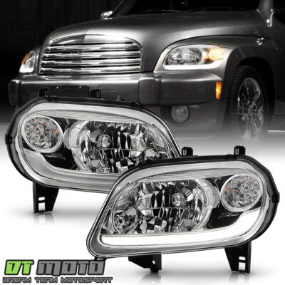 For 2006-2011 Chevy HHR Upgrade Chrome LED Tube Headlights Headlamps ...