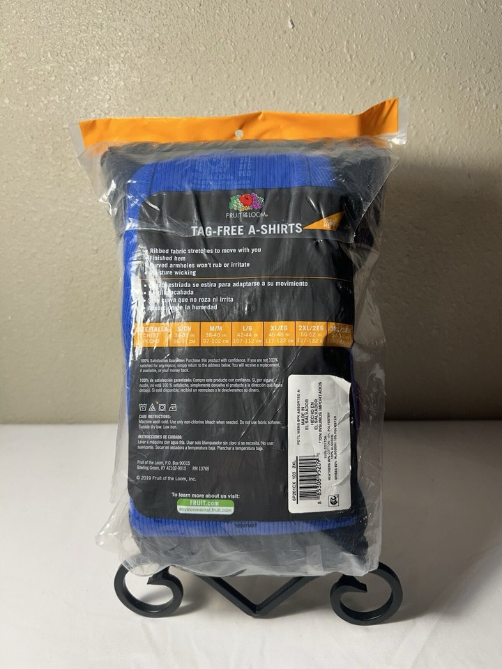 Fruit of the Loom Men's 2XL Tag Free Tank A-Shirts 6 Pack Assorted ...