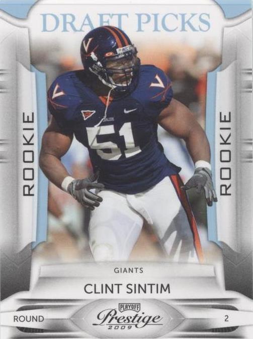 2009 Playoff Prestige - Rookie Clint Sintim #124 Draft Picks Light Blue ...