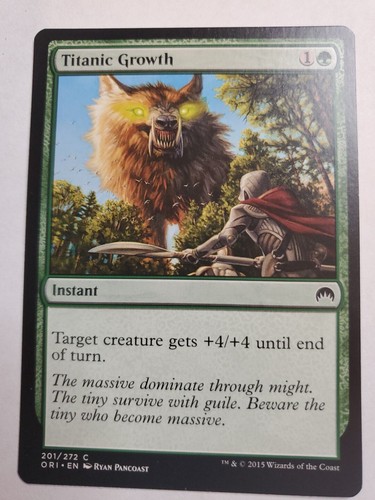 MTG Magic The Gathering Card Titanic Growth Instant Green Magic Origins ...
