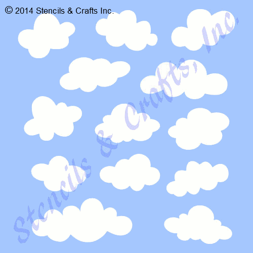 CLOUD STENCIL MULTIPLE SHAPES CLOUDS SKY PATTERN PAINT CRAFT SCRAPBOOK ...