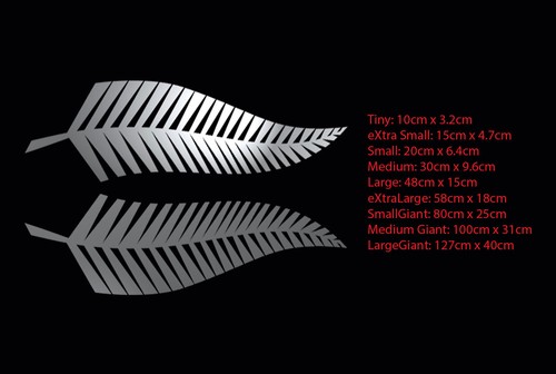 Silver Fern Pair New Zealand Symbol Car Boat Decal Sticker Cast vinyl ...