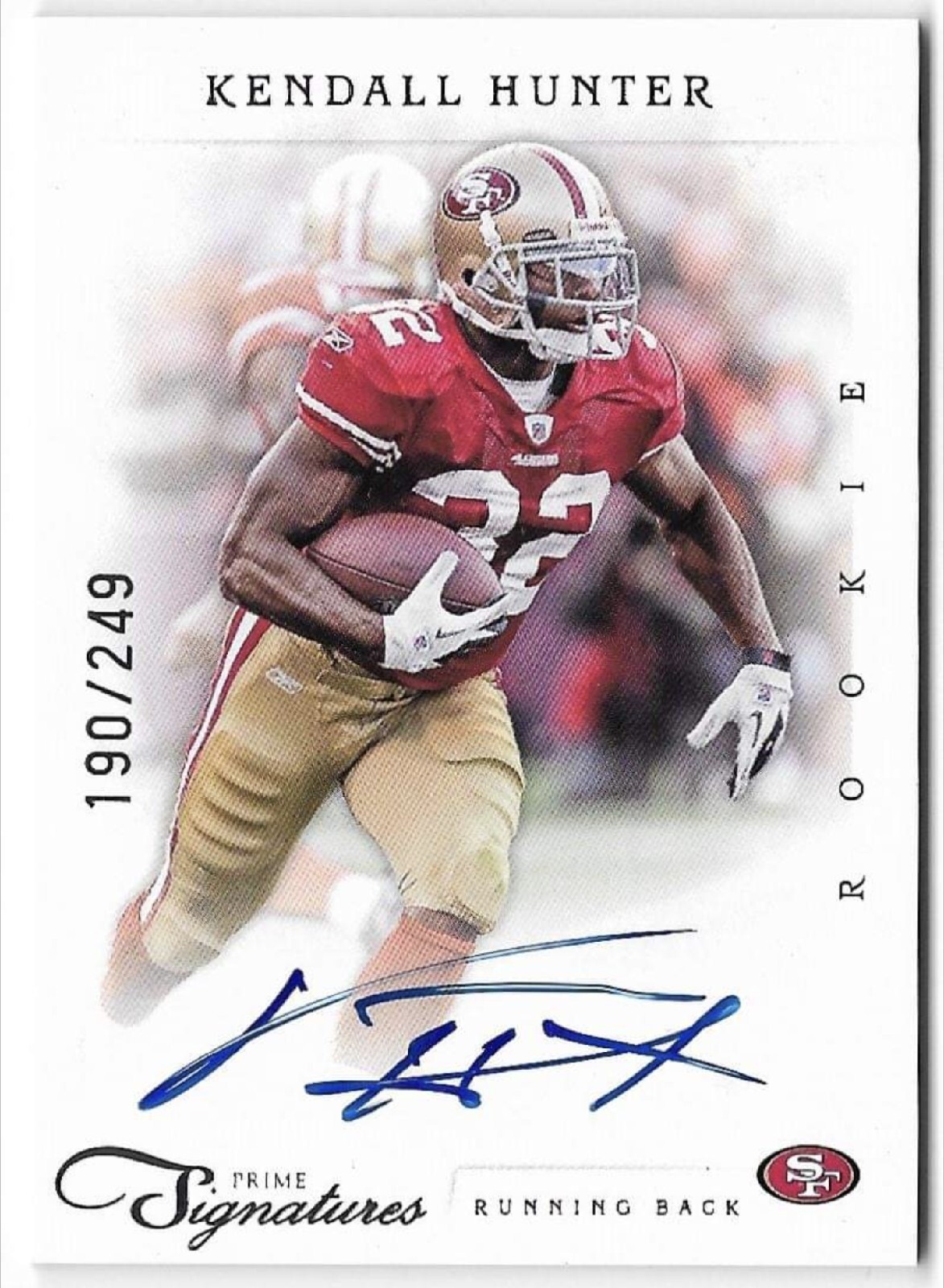 🏈 2011 Panini Prime Signatures Kendall Hunter Rookie Autograph Card ...