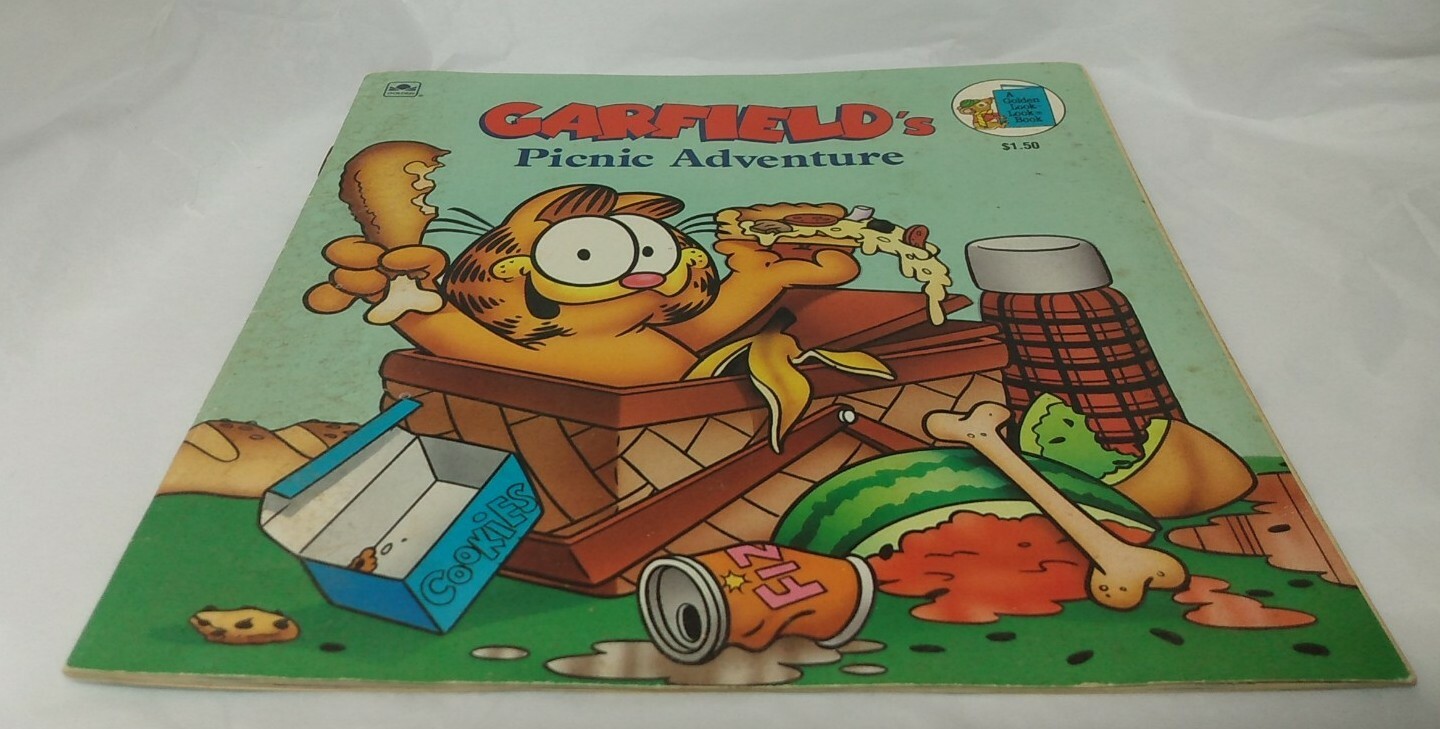 Vtg 1988 Garfield's Picnic Adventure Book Golden Paperback Jim Davis ...