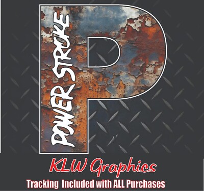 Powerstroke P Rust Decal Sticker Turbo Diesel Truck 6.7L 7.3L Crew ...