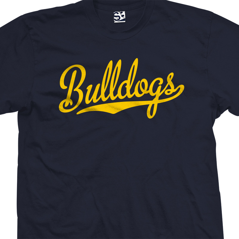 Bulldogs Script Tail Shirt - High School Sport Baseball Team Women ...