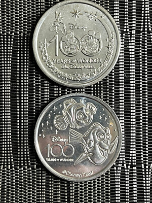 WALT DISNEY WORLD NEMO & DORY 100 YEARS OF WONDER SILVER MEDALLION COIN ...