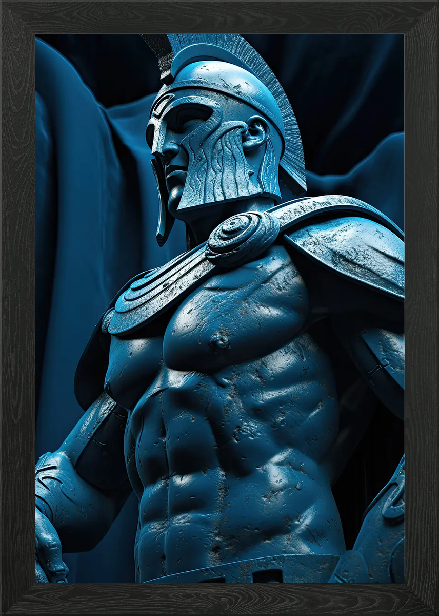 Spartan Warrior Statue Framed Wall Art Poster Canvas Print Picture ...