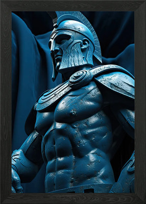 Spartan Warrior Statue Framed Wall Art Poster Canvas Print Picture ...