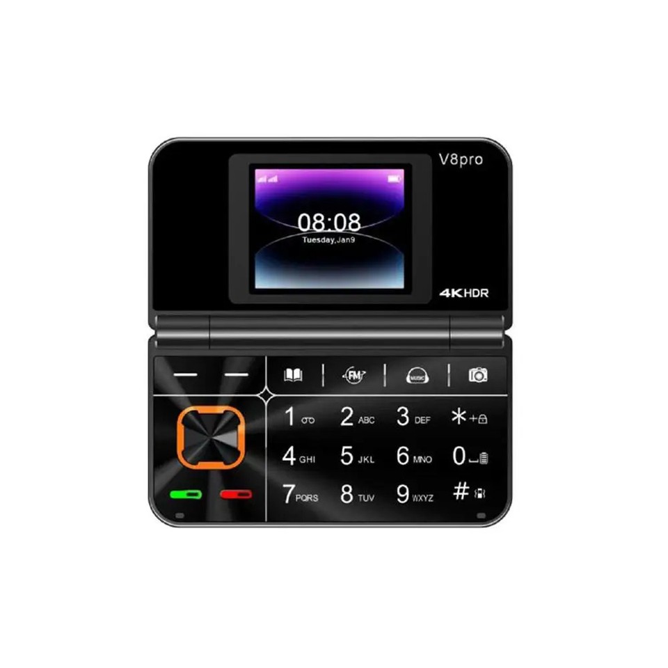 Unlocked V8 Pro Foldable Flip Mobile Cell Phones Big Button Dual SIM ...