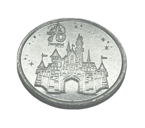DISNEYLAND 70th ANNIVERSARY SLEEPING BEAUTY CASTLE SILVER MEDALLION ...