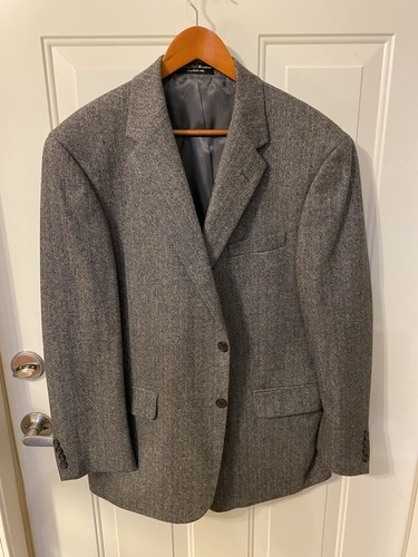 Andrew Fezza Men's Suit Jacket Black Grey Herringbone Camel Hair Blend ...