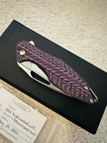 Koenig Arius 20CV Brightwashed w/ PF Textured Titanium Pattern Purple ...