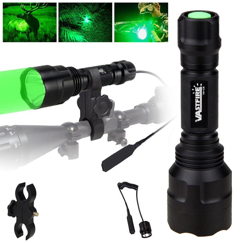 Gun 90000LM Red Green Flashlight Hunting Air Rifle Torch Lights Scope ...