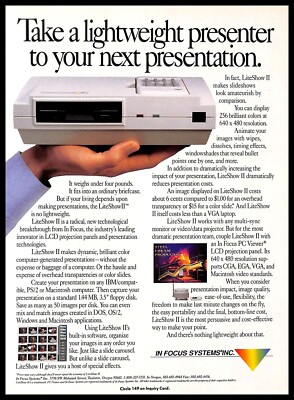 1991 InFocus Liteshow II Presenter PRINT AD Retro Computers Electronic ...