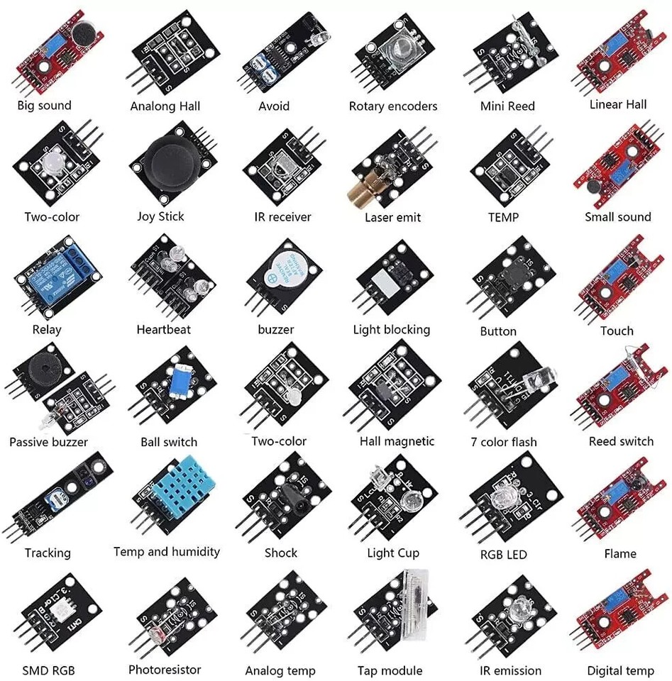 37 in 1 Box Sensor Kit For Arduino Starters DIY Raspberry Pi Good ...