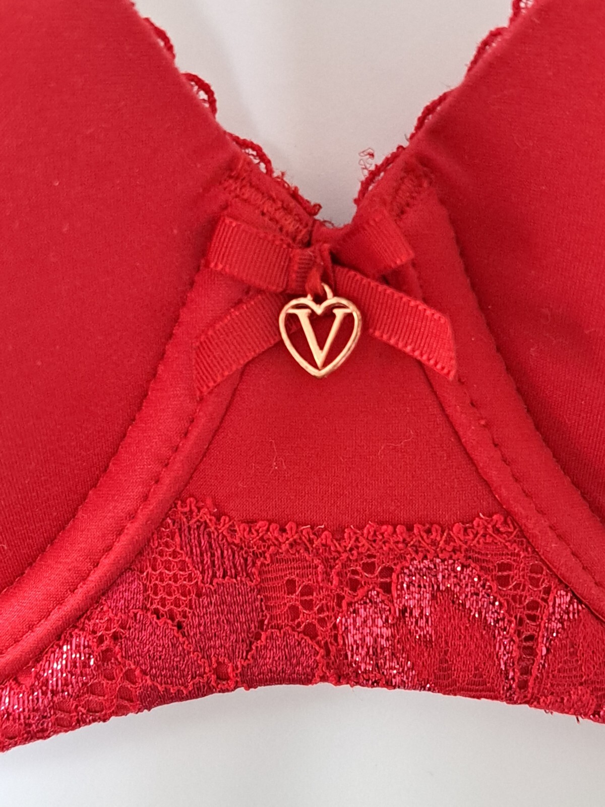 Victorias Secret Scarlet Red Padded Bra Size 32DD Und… - Gem