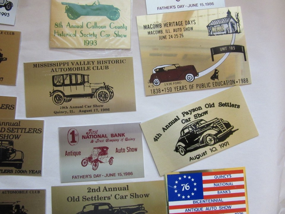 Vintage Classic Car Show Dash Plaques, 70 plus ,Western IL & Eastern MO ...
