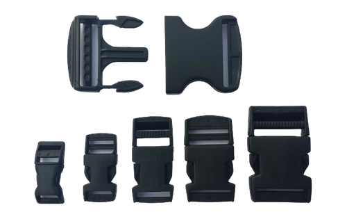 Black Delrin Plastic Side Release Fasteners Squeeze Buckle Clip 20mm ...